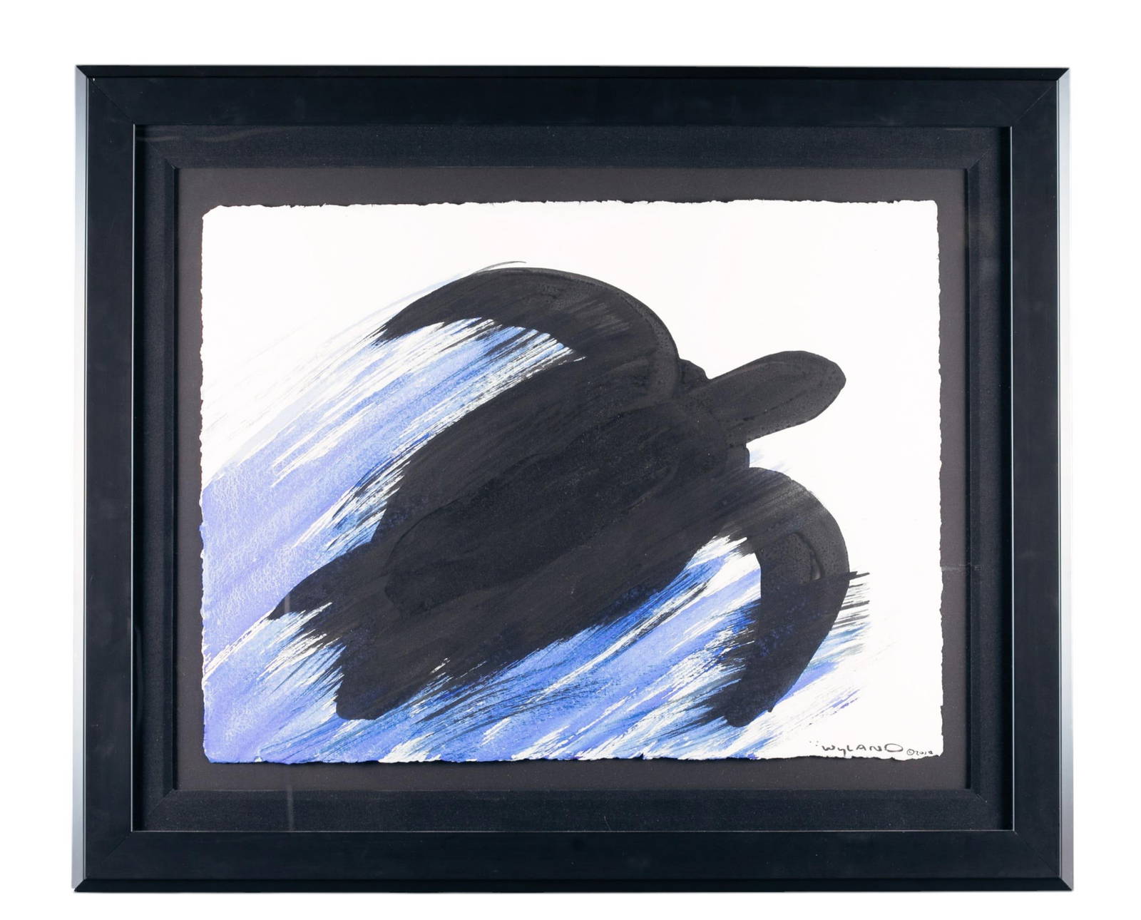 Robert Wyland, "turtle," Watercolor On Paper. Auction
