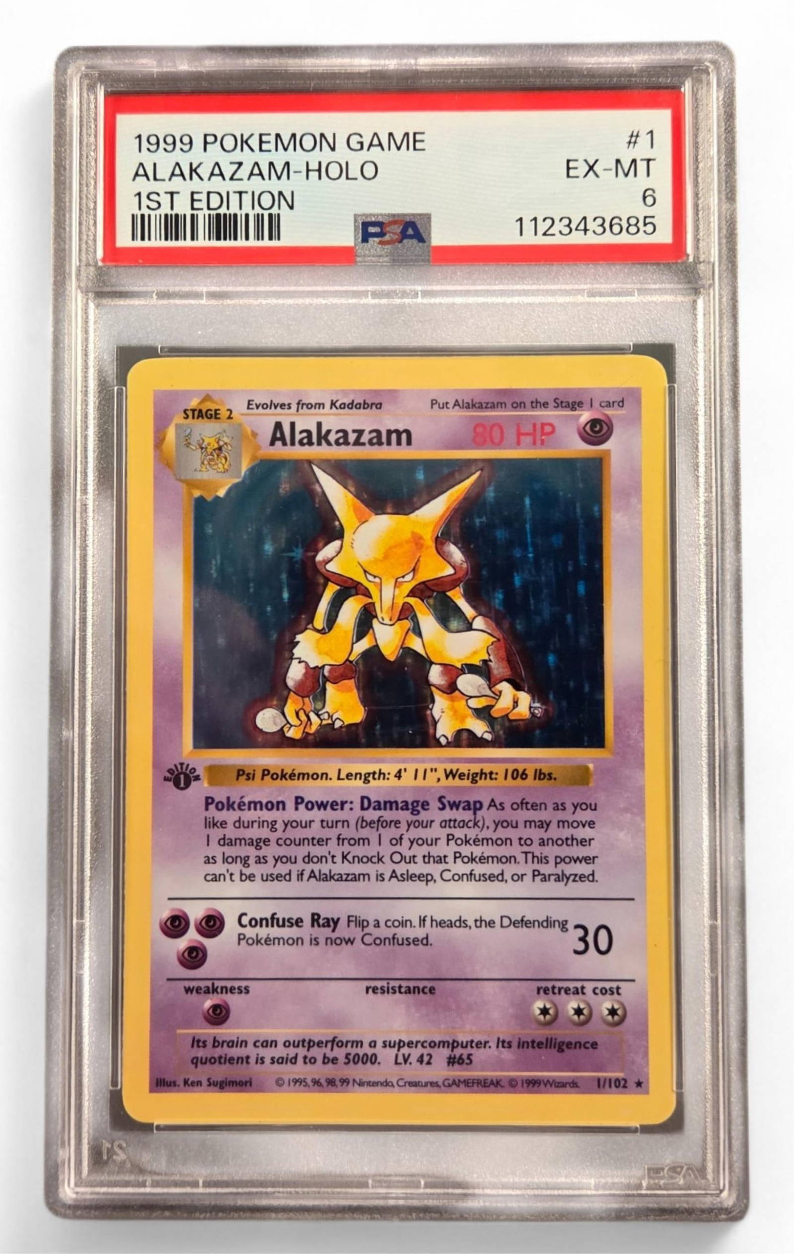 Ptcg Base Set [1st Ed.] Alakazam #1 Holo Psa 6 - Jul 17, 2025 | Quinn's ...