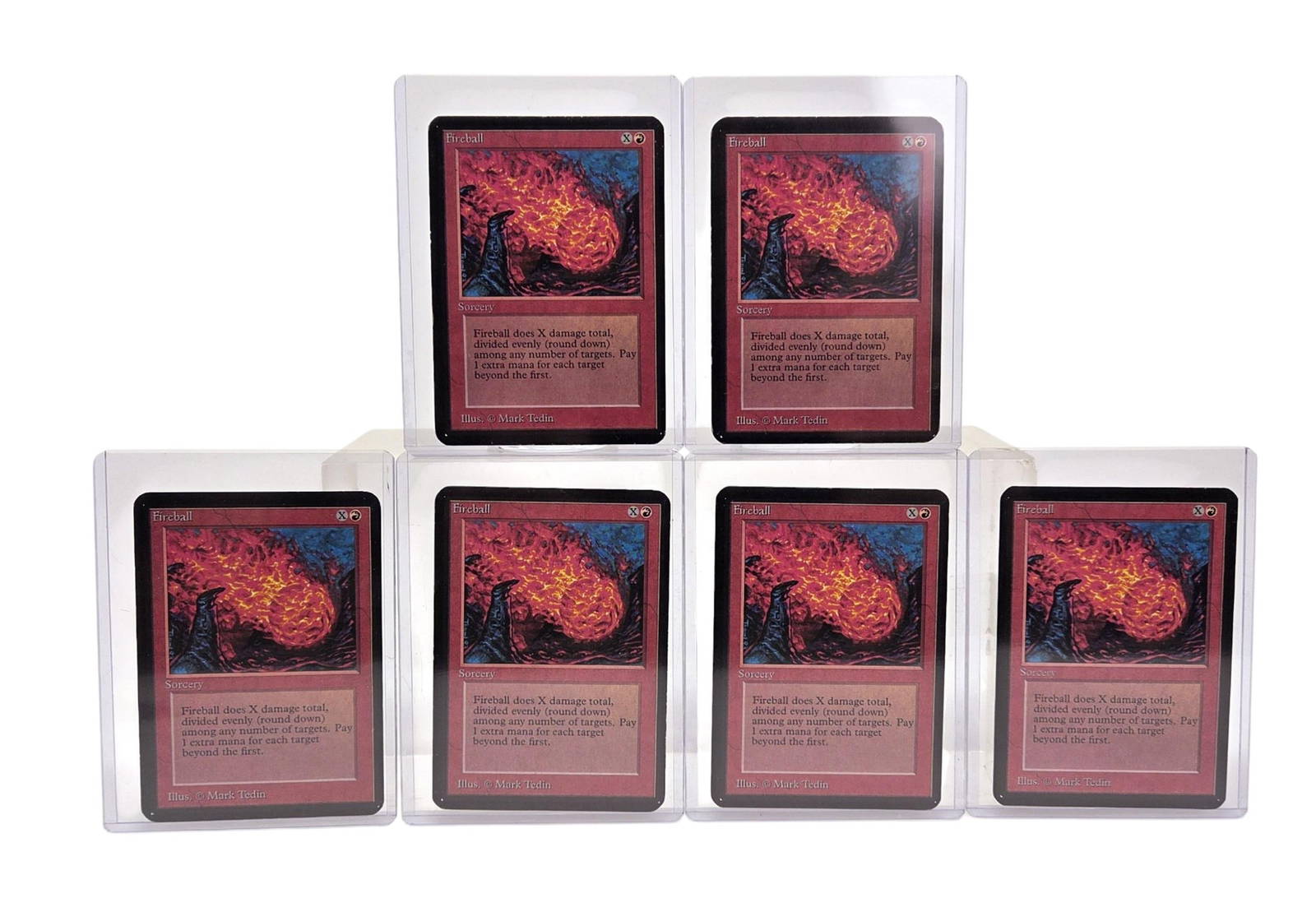 6 Mtg Alpha Fireball Cards Auction