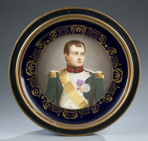 Painted signed porcelain plate of Napoleon I