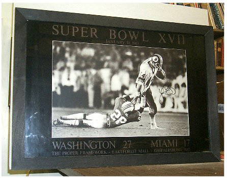 Riggins, John. Signed Super Bowl Xvii Po