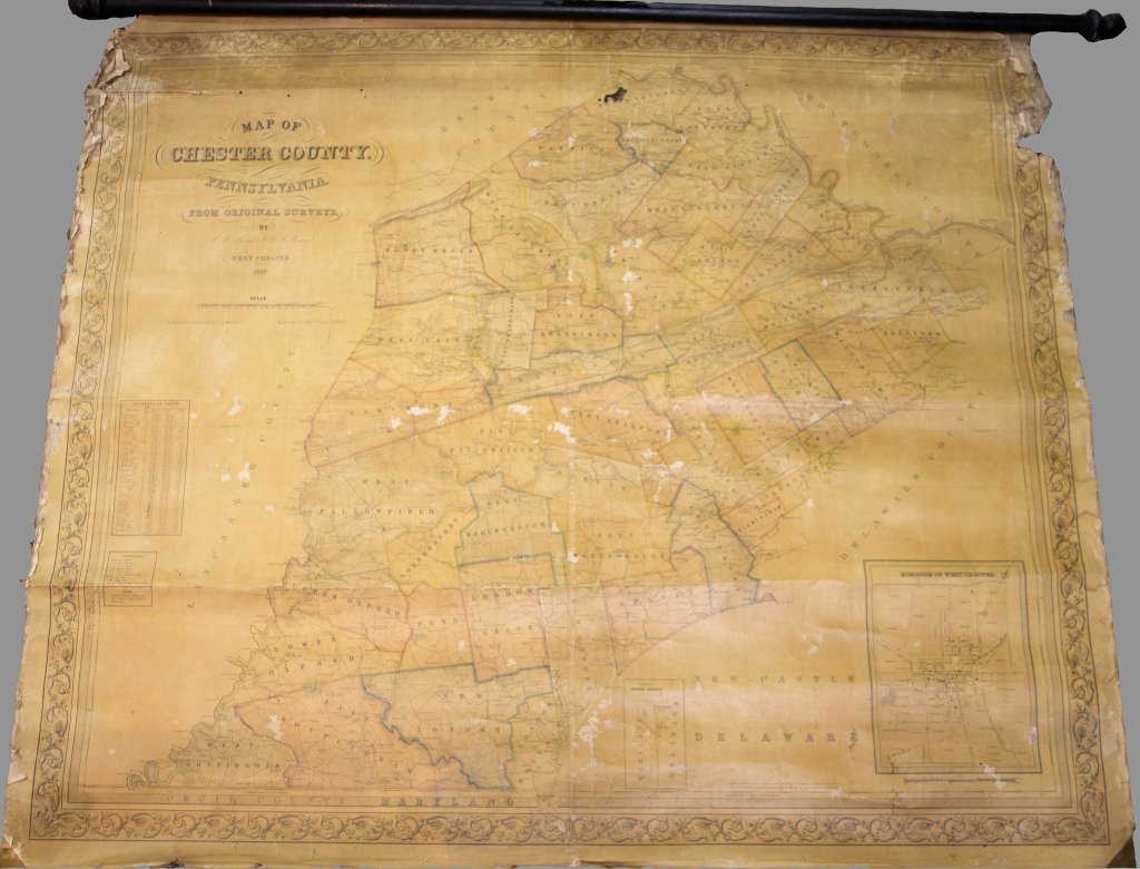 Map of Chester County, Pennsylvania. 1847. Map of Chester County, Pennsylvania. 1847.