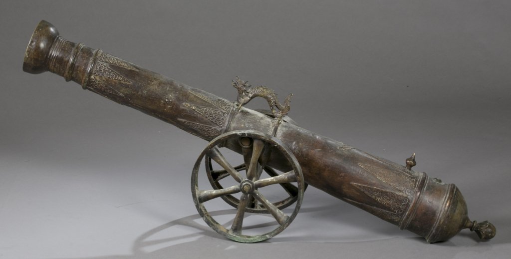 A Indonesian Bronze Lantaka cannon with VOC.