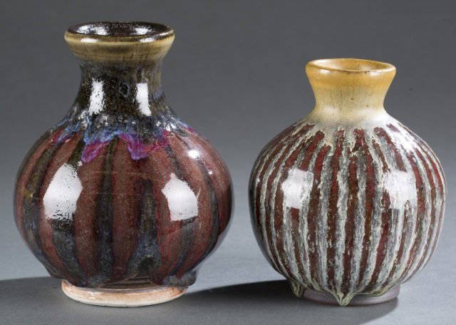 2 Harding Black Studio Pottery Vases.