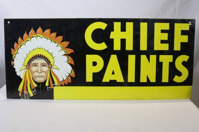 Chief Paints Enamel Sign.