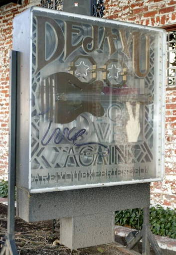 Lighted Exterior Sign For ''dejavu Again'', With