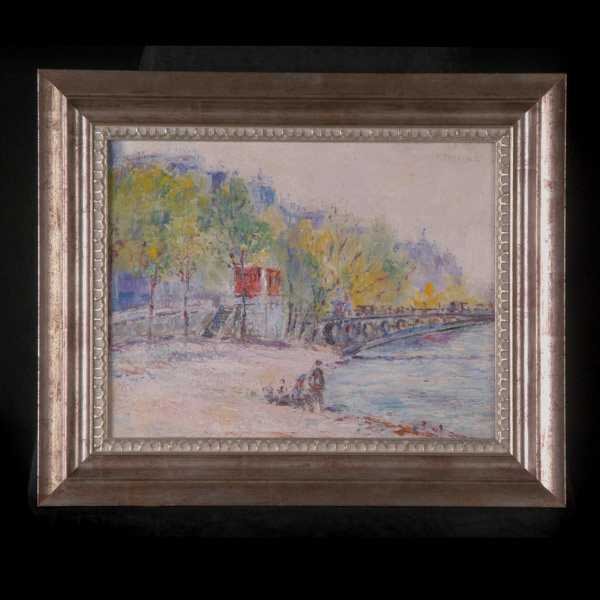 Pierre Thevenet, La Seine A Paris. Oil