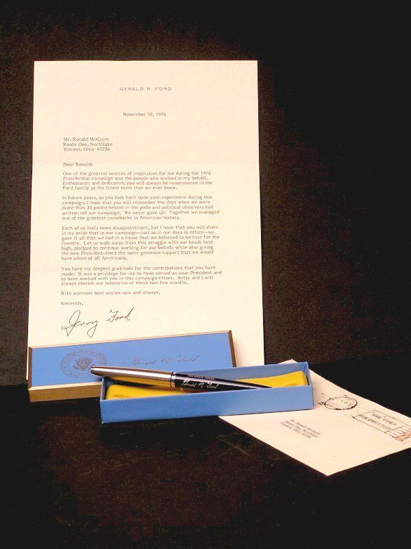 10: President Gerald Ford, Letter and White House Pen