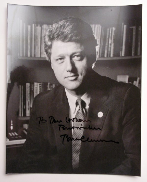 Bill Clinton, Black White Photo Signed