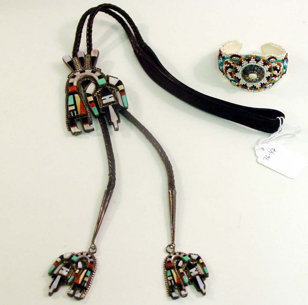 1011: Native American Silver & Turquoise Bola