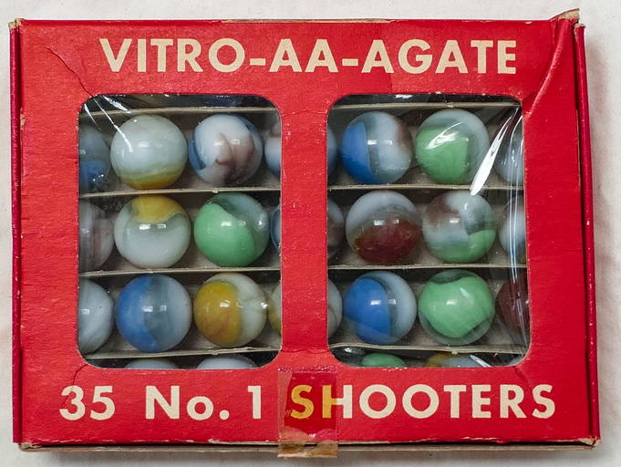 Marbles: Vitro Agate Company, Original Package. No. 35 Box.