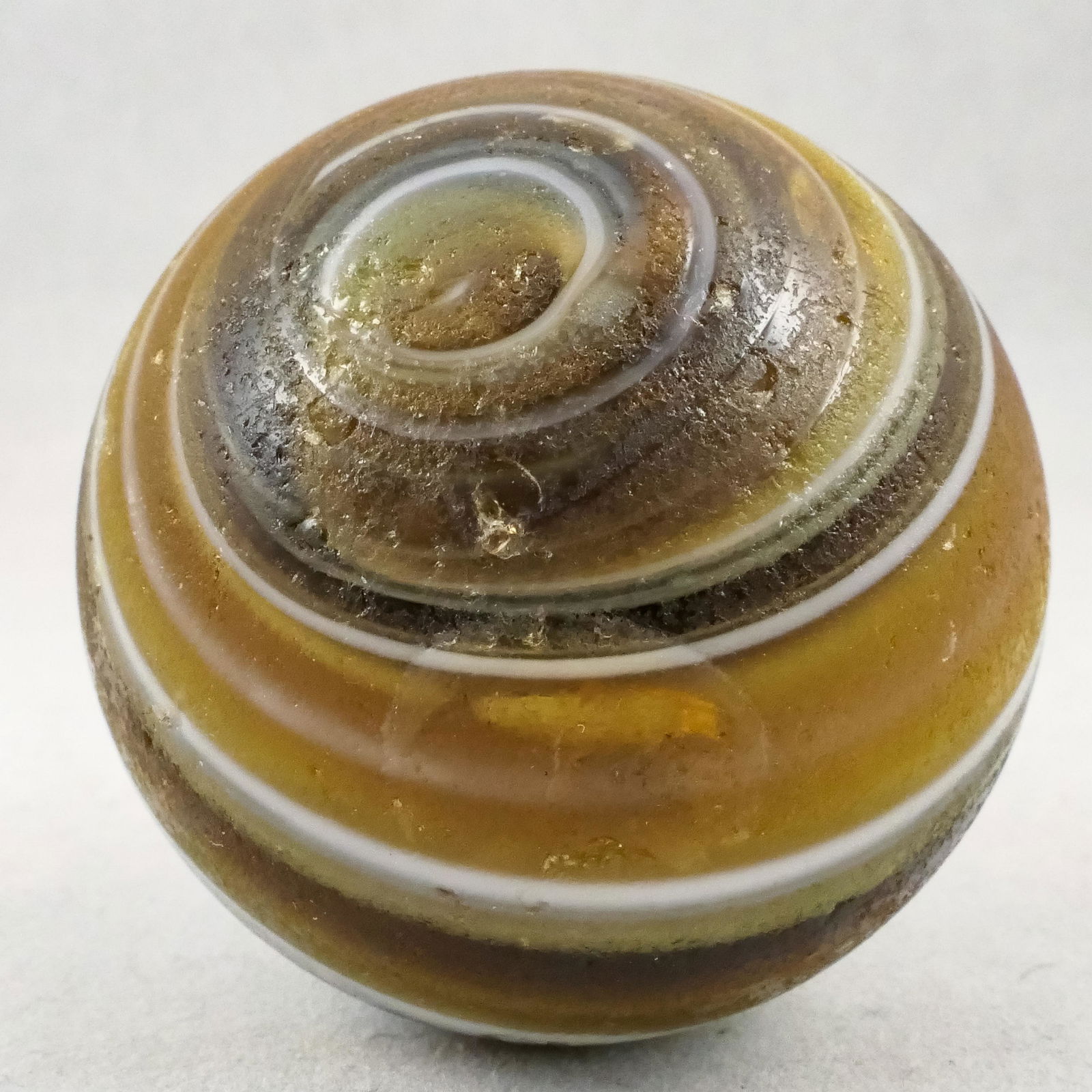 Marbles: TRANSITIONAL, Melted Pontil. 1-1/8". Good(-) (7.2). (#0252) on ...