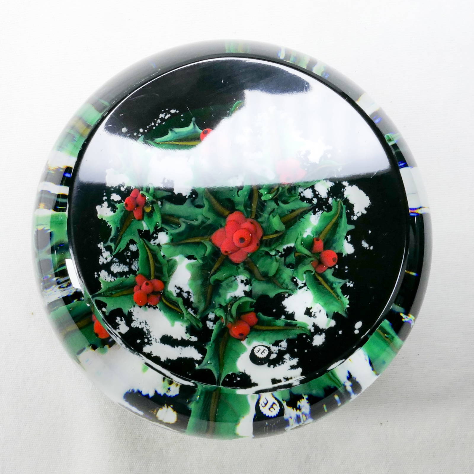 Paperweight: William Manson Jr. 2022. Holly Berries. Auction