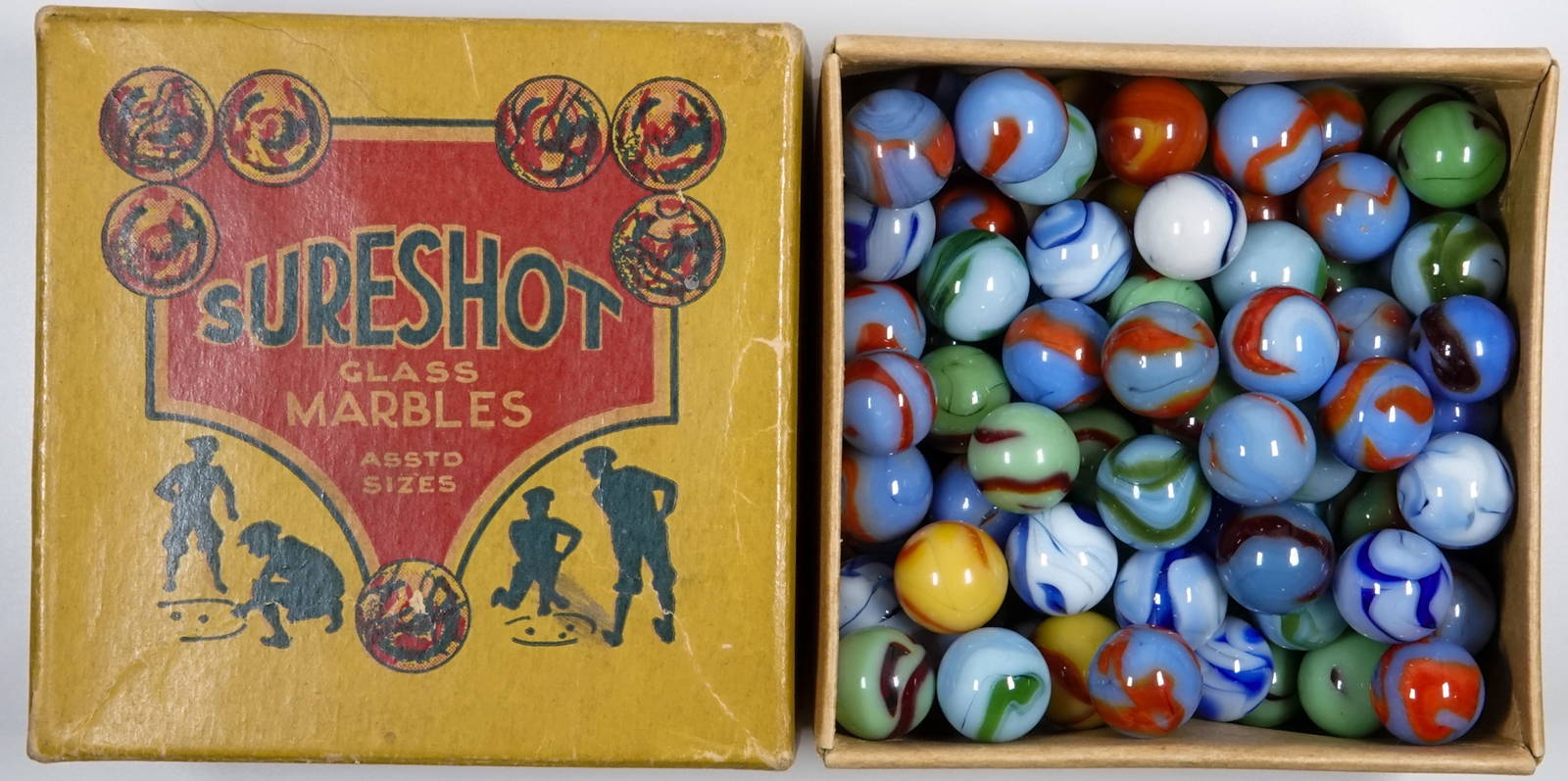 Alley Agate Company, Original Package. Sureshot Marbles Box. Auction