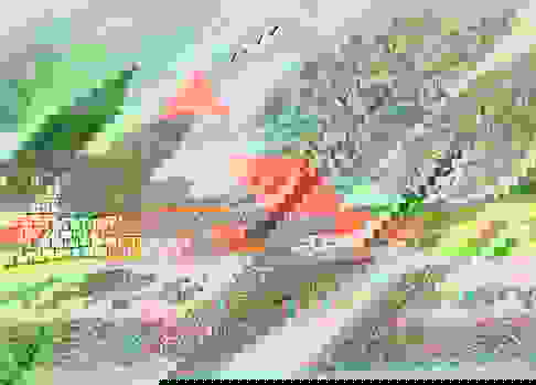 Roder, Erna Die Fachwerk-dorfkirche Sietzing. 1996. Pastell Und Gouache ...