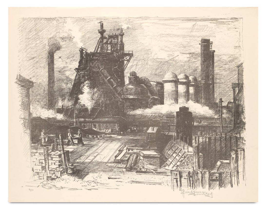 Gessner, Richard Sammlung Von 7 Olithographien. 20. Jh. Je (farb ...