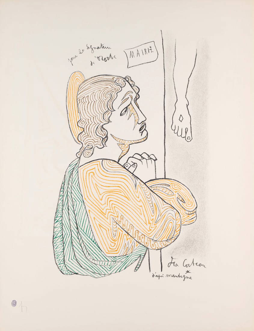 Cocteau, Jean Marie D'apres Mantegna. Um 1956. Farblithographie Auf ...
