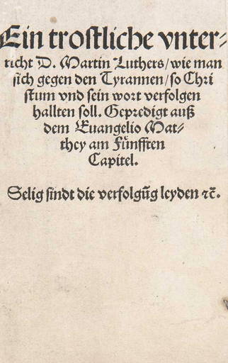 Luther, Martin Ein Trostliche Unterricht D. Martin