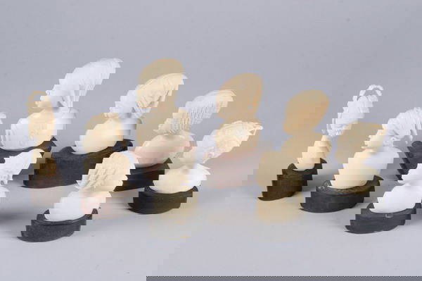 Eight African Ivory Busts Of Women. Largest: 3