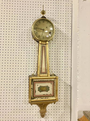 American Federal Mahogany, Gilt And Eglomise Banjo American Federal Mahogany, Gilt And Eglomise Banjo