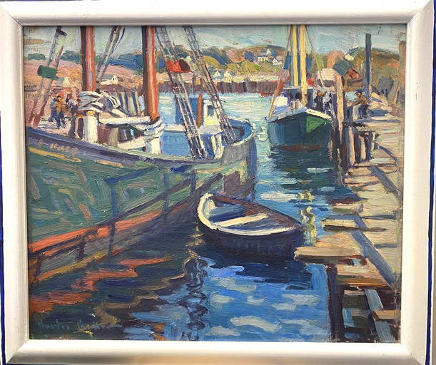 SAMUEL BURTIS BAKER (American, 1882-1967). Fishing Boats, Gloucester ...