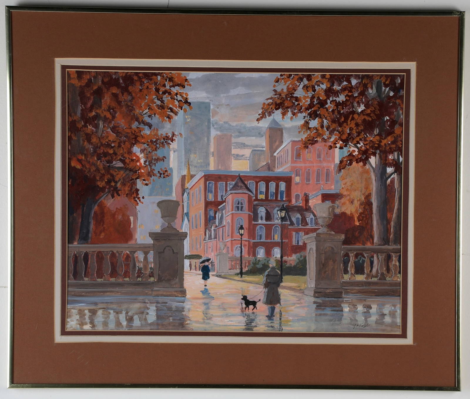 George K Ralph (american, 20th/21st Century). Cityscape, Gouache On ...