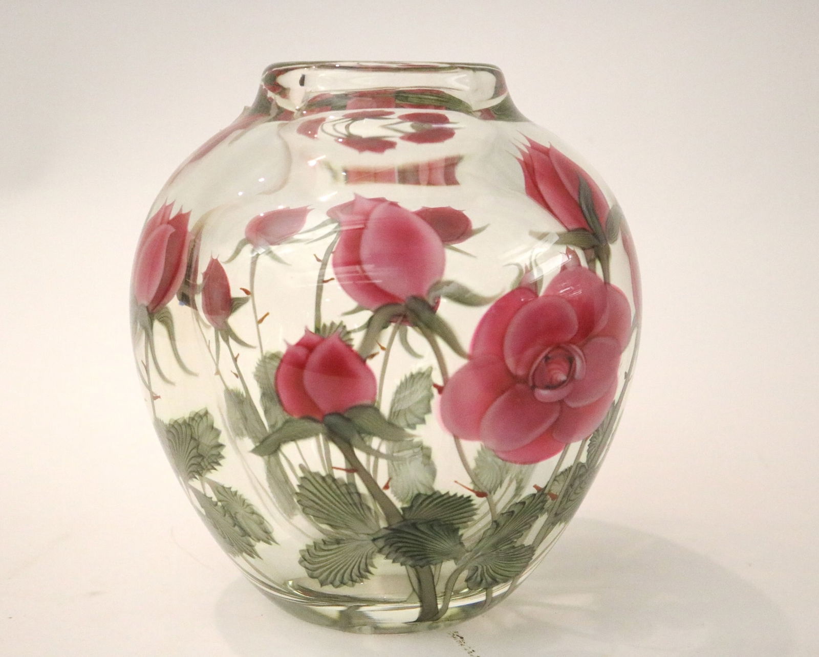 Bruce Sillars Signed Orient & Flume Art Glass Vase, 1985. - H: 9 In. D ...