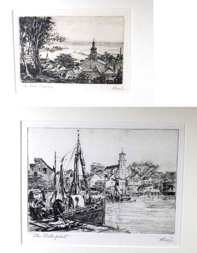 Albert Edel (french / American, 1890 1961). A Pair Of Works: "the Three ...