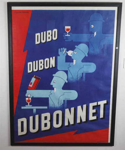 Dubo Dubon Dubonnet Advertisement Vintage Poster, Circa 1948, Sight: 62 ...