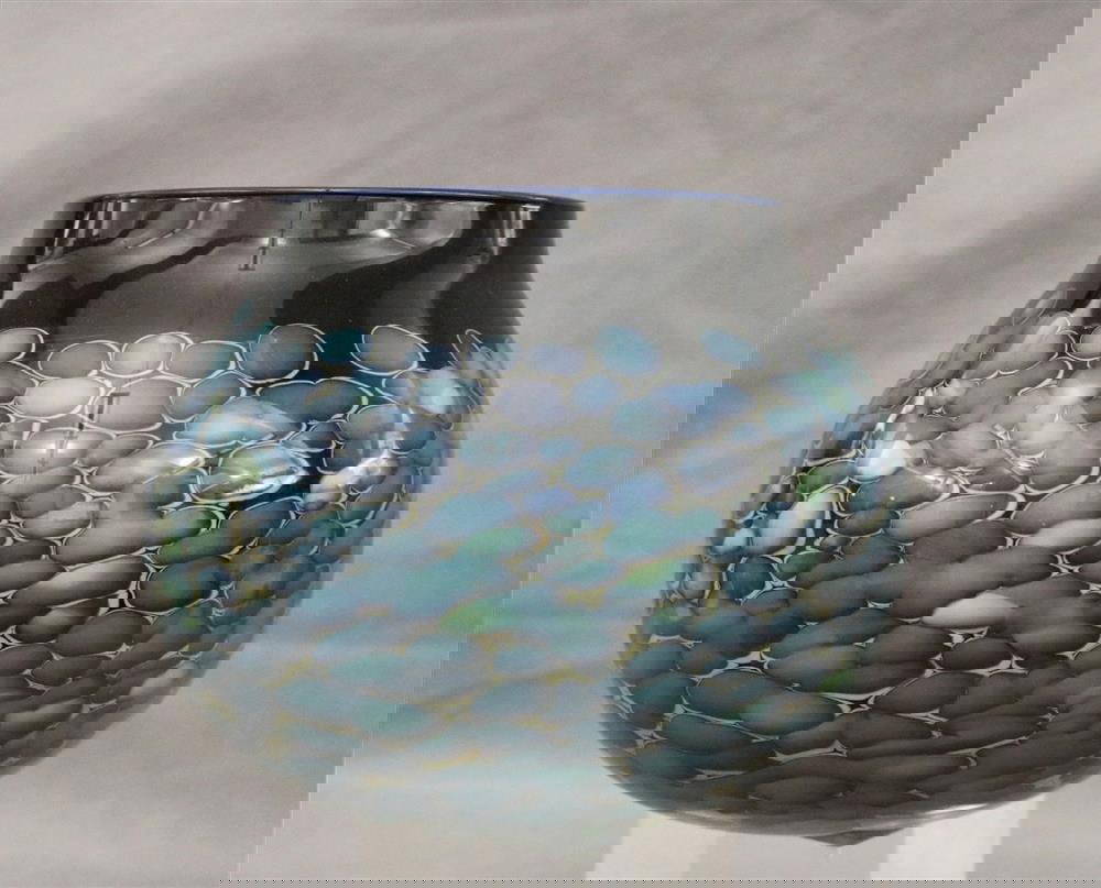 Alan Goldfarb (american, Born 1959). Blue And Black Art Glass Globular ...