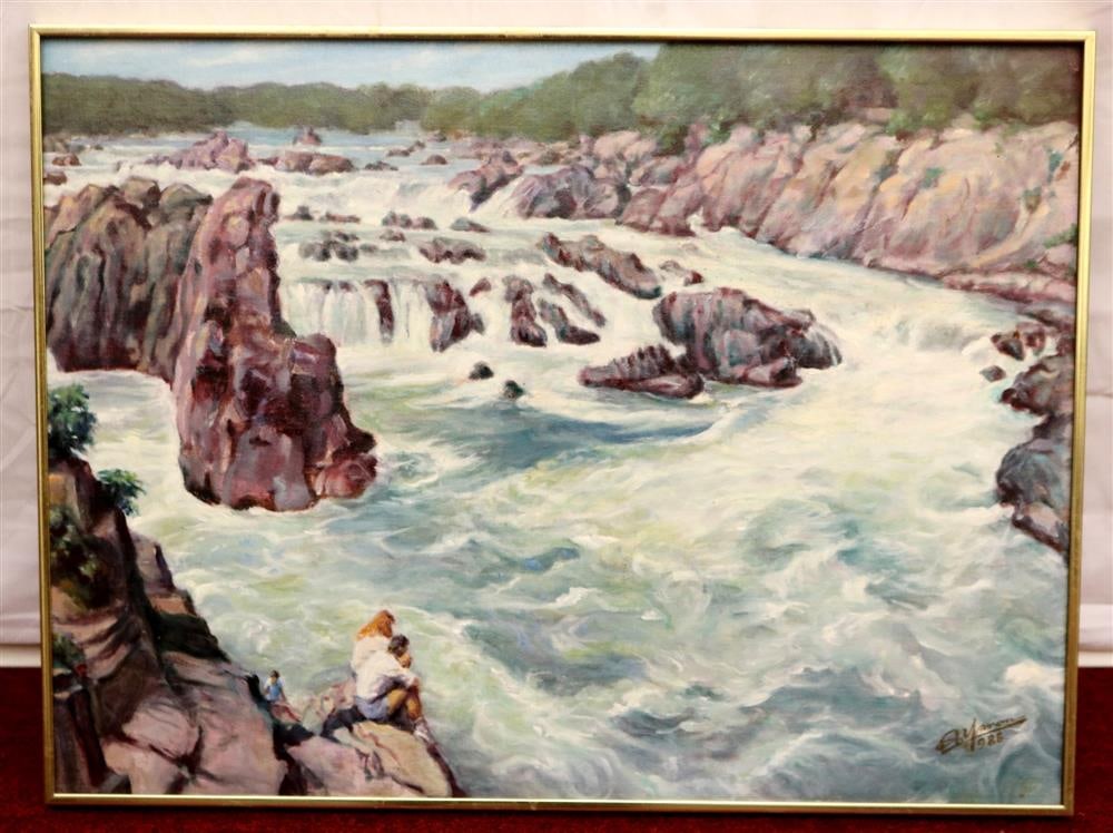 Alexander Yaron (american/russian, 1900-1991). Great Falls With Figures ...
