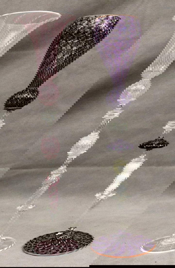 Two Blown Art Glass Goblets By Charles Paul Savoie. (american ...