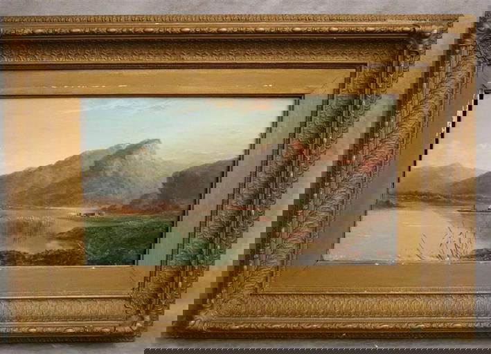 American School (19th Century). Early Summer Lake View, Oil On Canvas ...