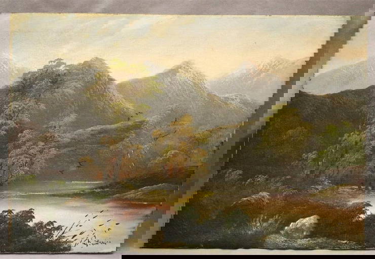 American School (19th / 20th Century). Rolling Mountains, Oil On Canvas ...