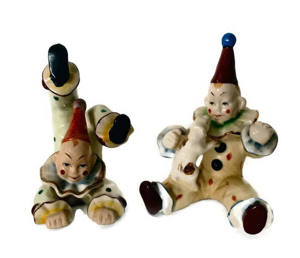 Mid Century Ucagco Ceramic Clowns