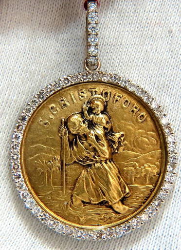 Saint Christoforo Religious Talisman 18kt 2.00ct