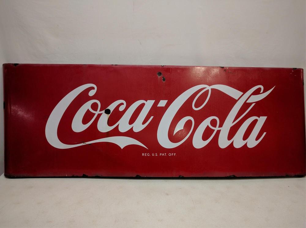 Porcelain single sided Coca Cola Sled Sign - Aug 24, 2019 | Heritage ...