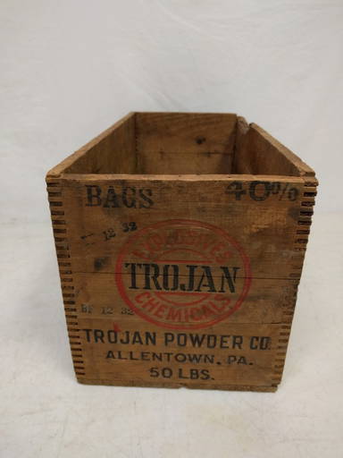 Antique Trojan Powder Co., Advertising Box