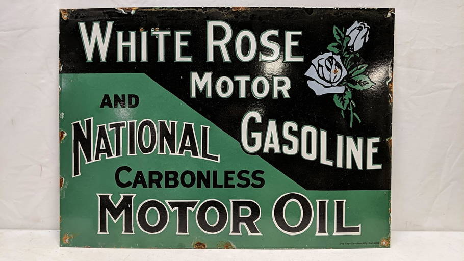 Porcelain White Rose Gasoline single sided sign - Jan 23, 2021 ...