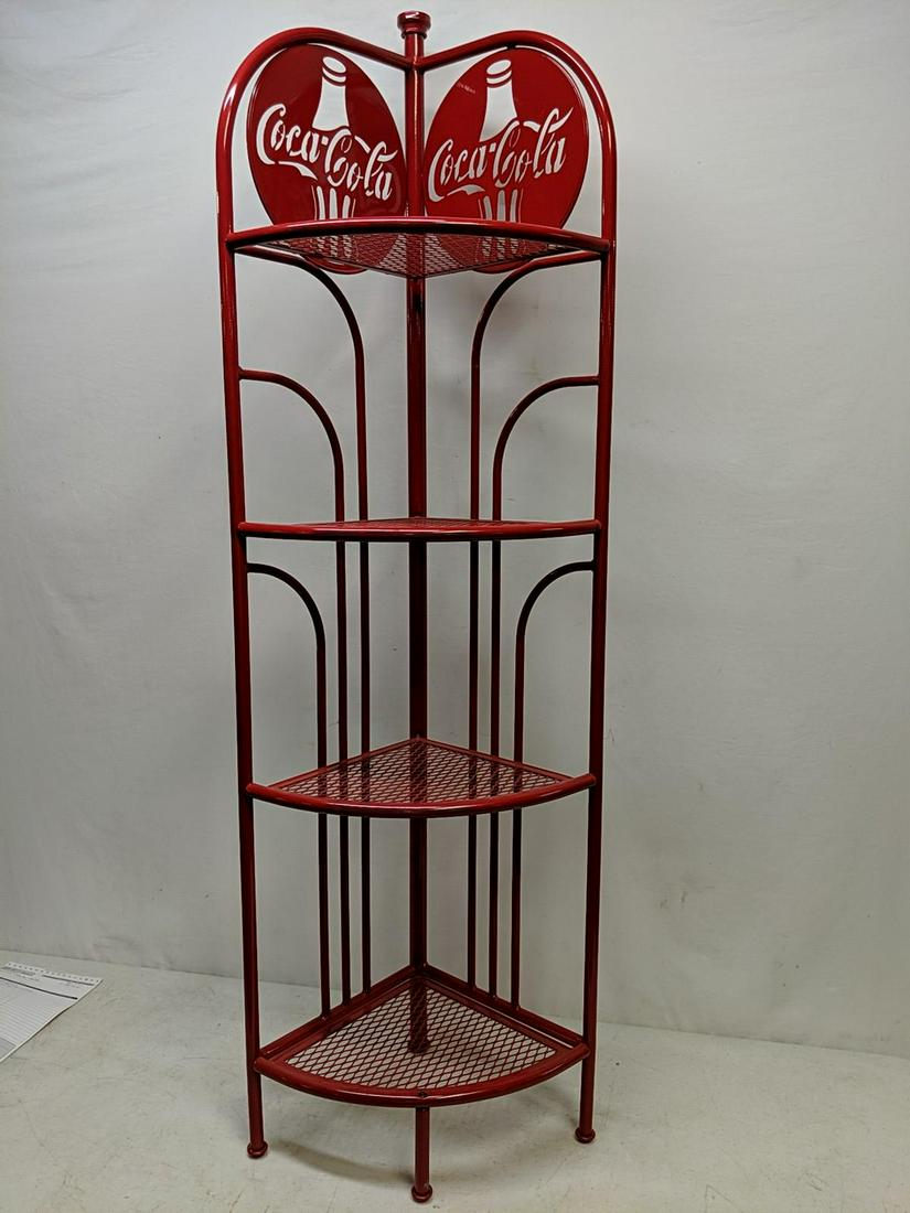 Contemporary Metal Coca Cola Corner Shelf
