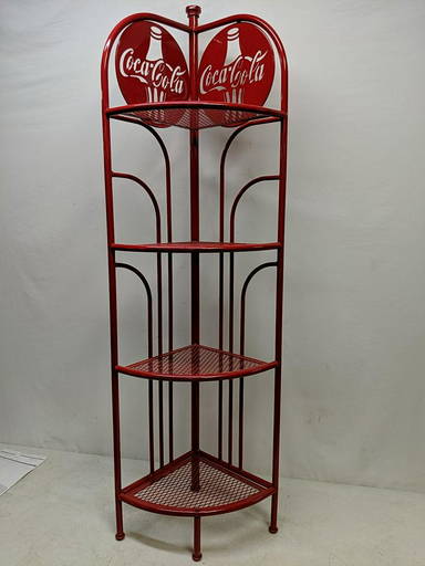 Contemporary Metal Coca Cola Corner Shelf