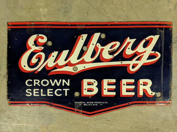 Porcelain Eulberg Beer Single Sided Sign