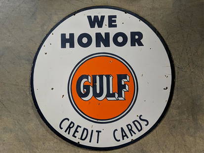 Porcelain Double Sided Gulf Sign 30" Round