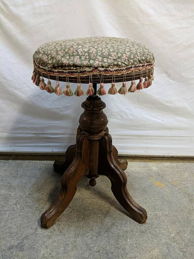 Antique Organ Stool Adjustable Height