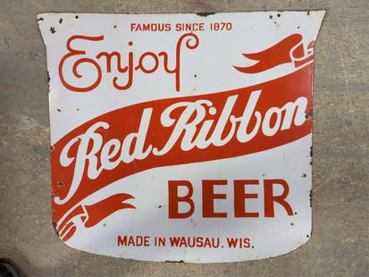 Red Ribbon Beer Sign