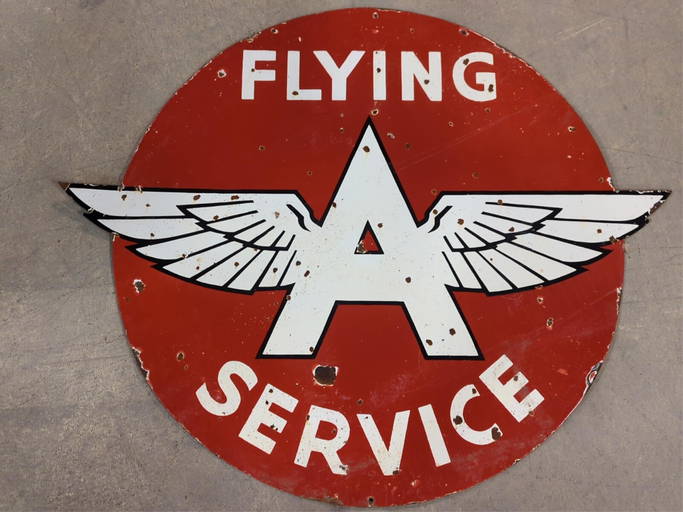 Porcelain Double Sided Flying A Service sign (#0201) on Jun 18, 2022 ...