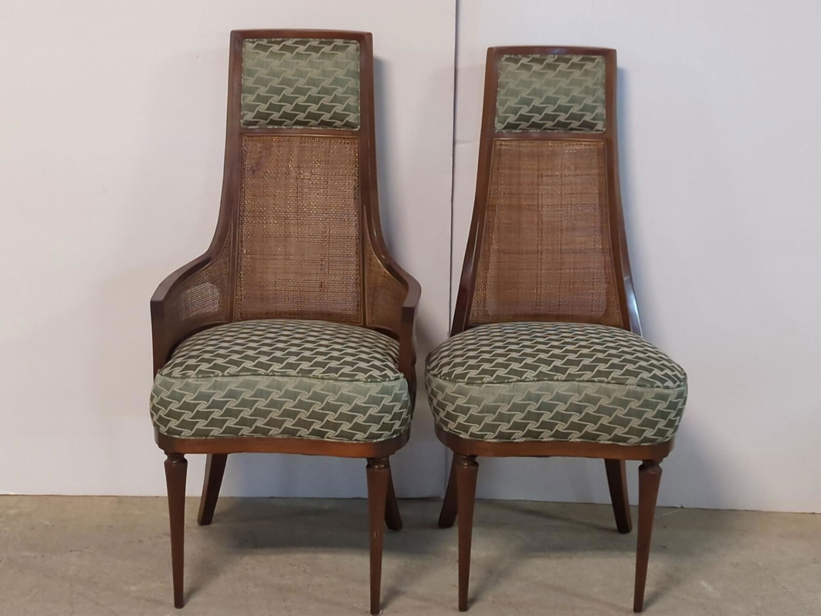 Pr. Mid Century Modern Tall Back Chairs