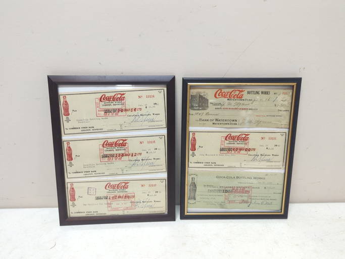 Vintage Checks From The Coca Cola Bottling Works