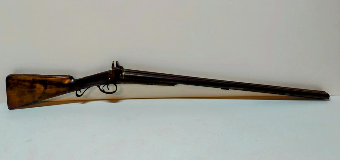 Antique Double Barrel Muzzle Loader Percussion Cap