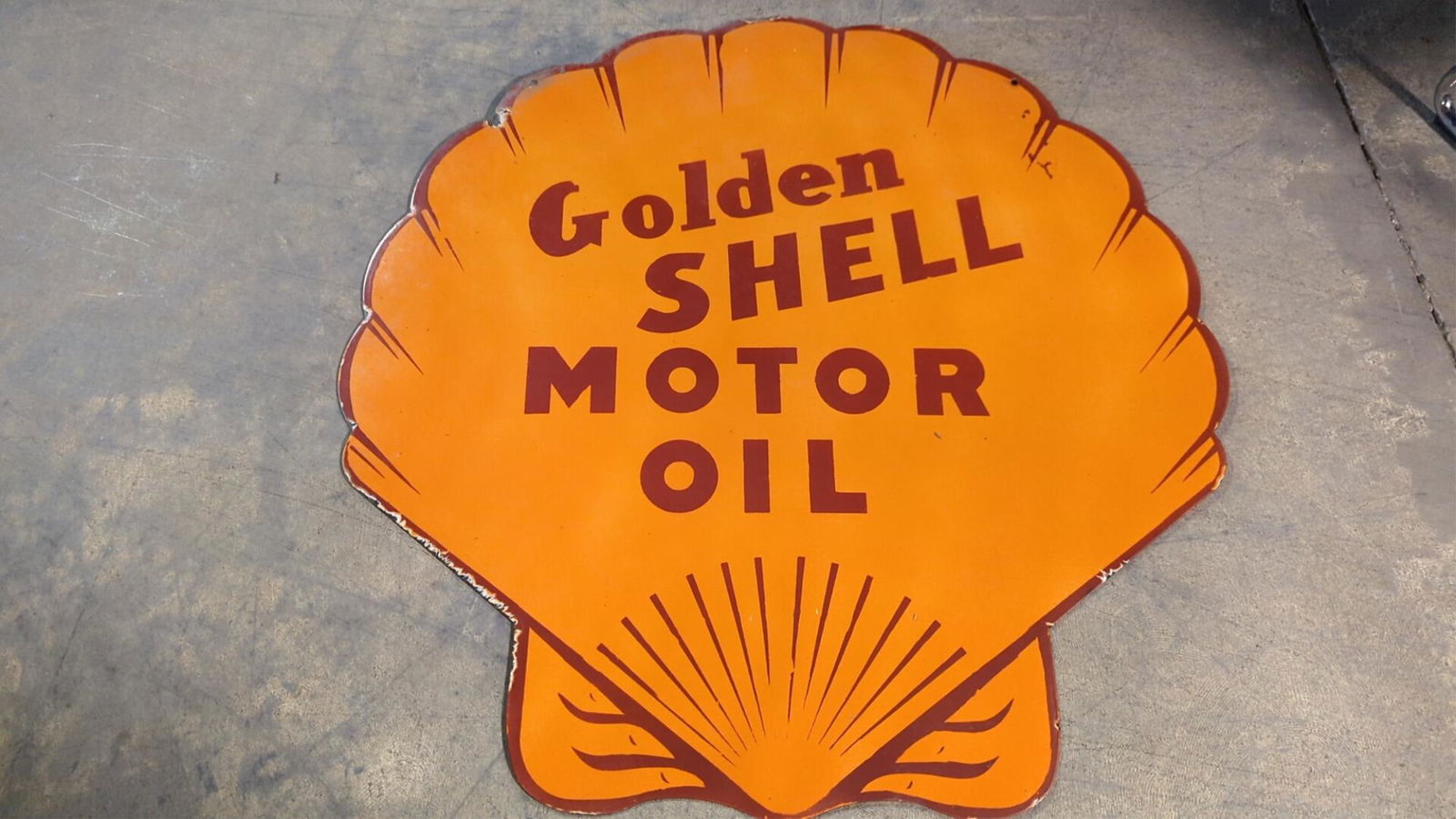 Golden Shell Motor Oil Porcelain Sign